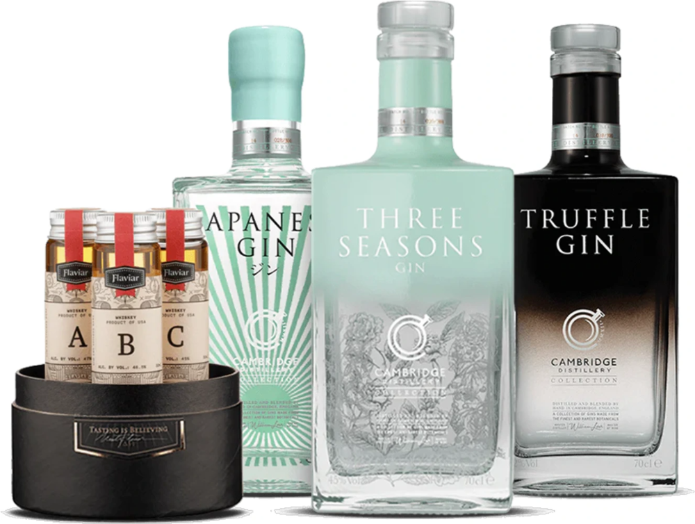 Flaviar Gin Tasting box Cambridge Illu-gins 3 x 0,045 l | Drinx.si